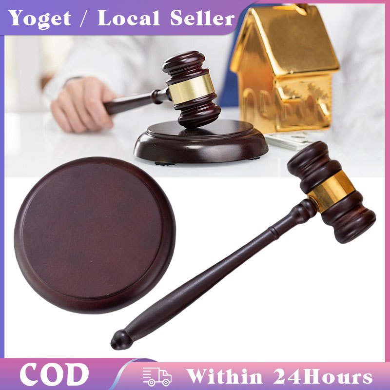 Wooden Hammer / Judge'S Hammer / Auction Hammer With Sound Block ...
