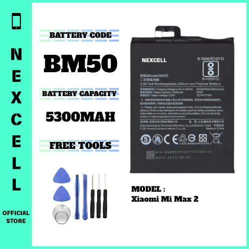 NEXCELL Bateri Serasi untuk Xiaomi Mi Max 2 Battery Bateri BM50 ...