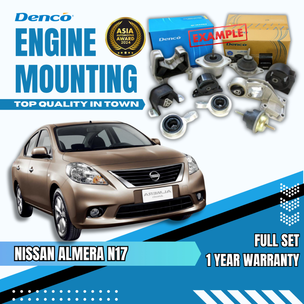 DENCO Insulator Kit Engine Mounting Set - Nissan Almera N17 1.5 - Enjin ...