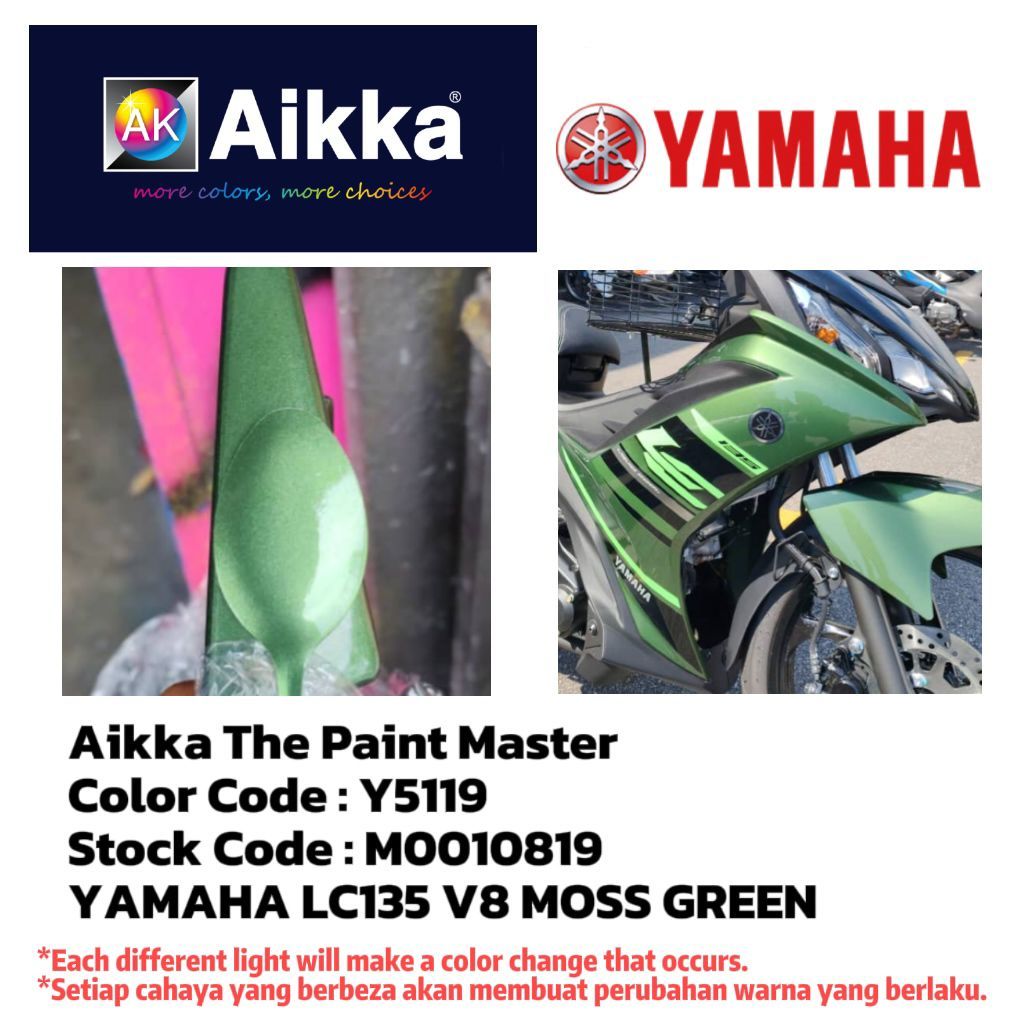 AIKKA YAMAHA LC135 V8 Y5119 MOSS GREEN / MOSH GREEN / 2K PAINT / CAR ...