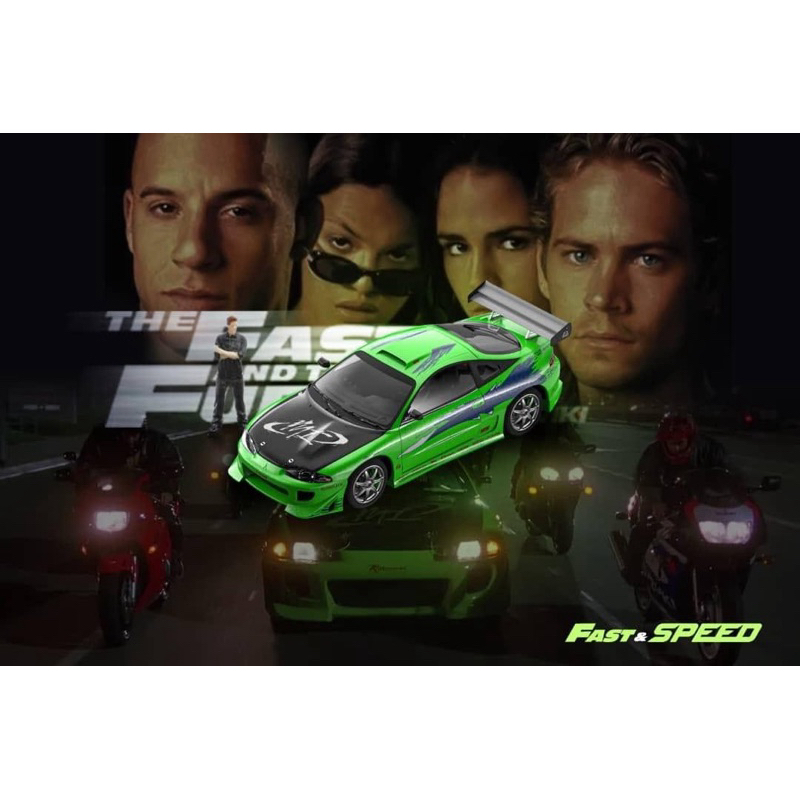 Fast & Speed 1/64 Mitsubishi Eclipse D30 Robocar - Green (The Fast And ...