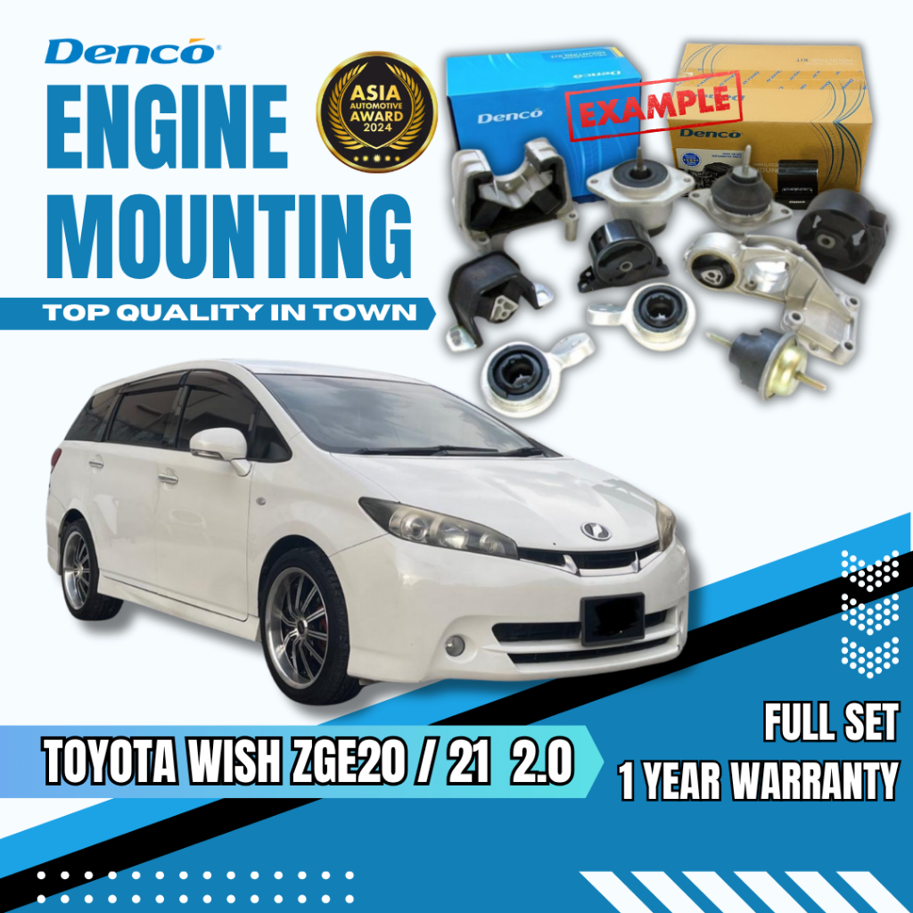 DENCO - TOYOTA WISH 2009-2012 ZGE20/ZGE21 2.0 "INSULATOR KIT ENGINE ...