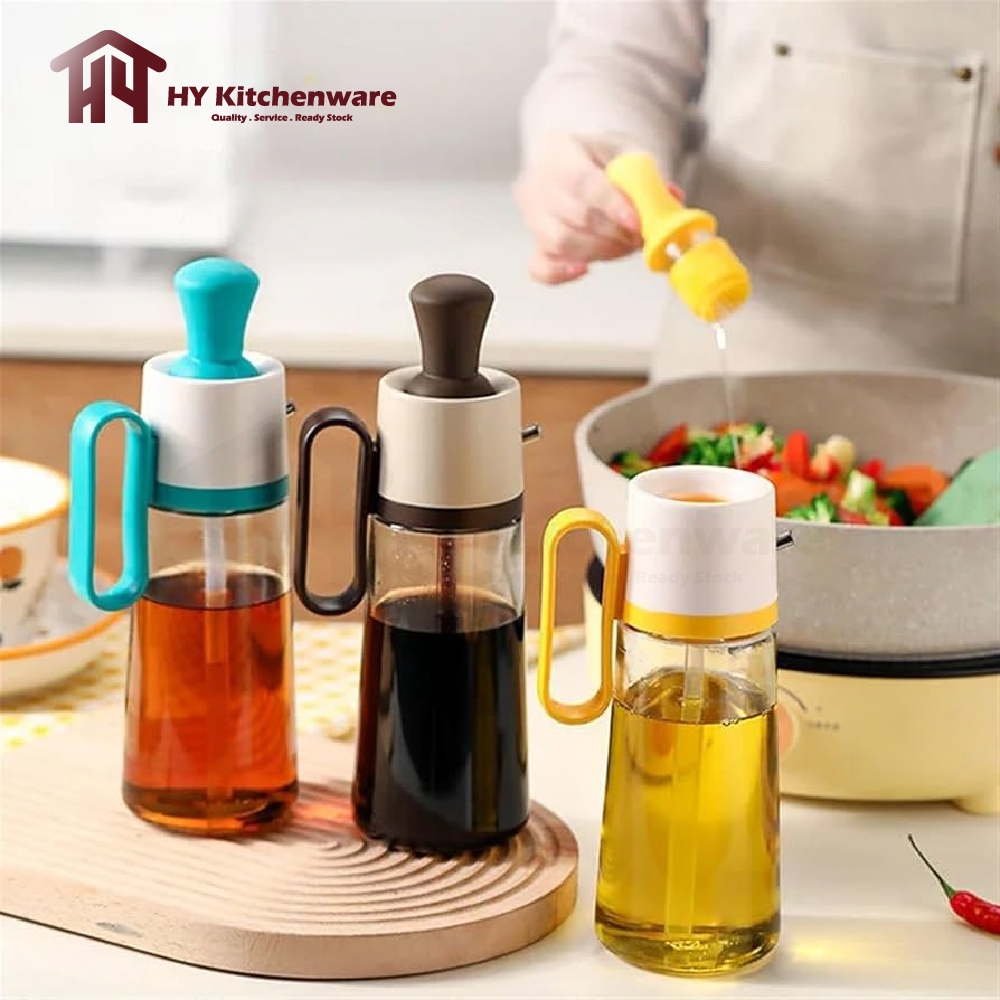 HYK 2 in 1 Brush + Oil Bottle, Cooking Oil Injector, Vinegar Sauce ...