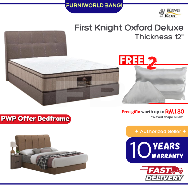 AUTHENTIC First Knight by KingKoil Oxford Deluxe Mattress 12" Tilam ...