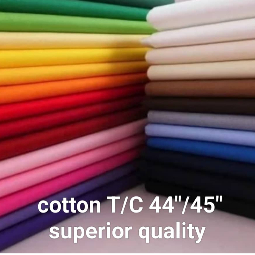 KAIN COTTON T/C. 44"-45" PLAIN, KAIN UNTUK BAJU SEKOLAH READY STOCK ...