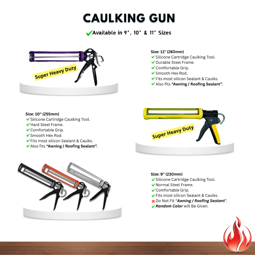 Caulking Gun Steel Frame 10" 11" Smooth Hex Rod | Silicone Gun ...
