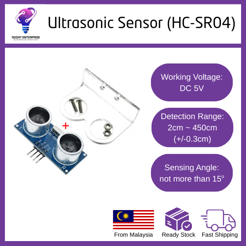 HC-SR04 Ultrasonic Distance Sensor Module with Holder for Arduino ...