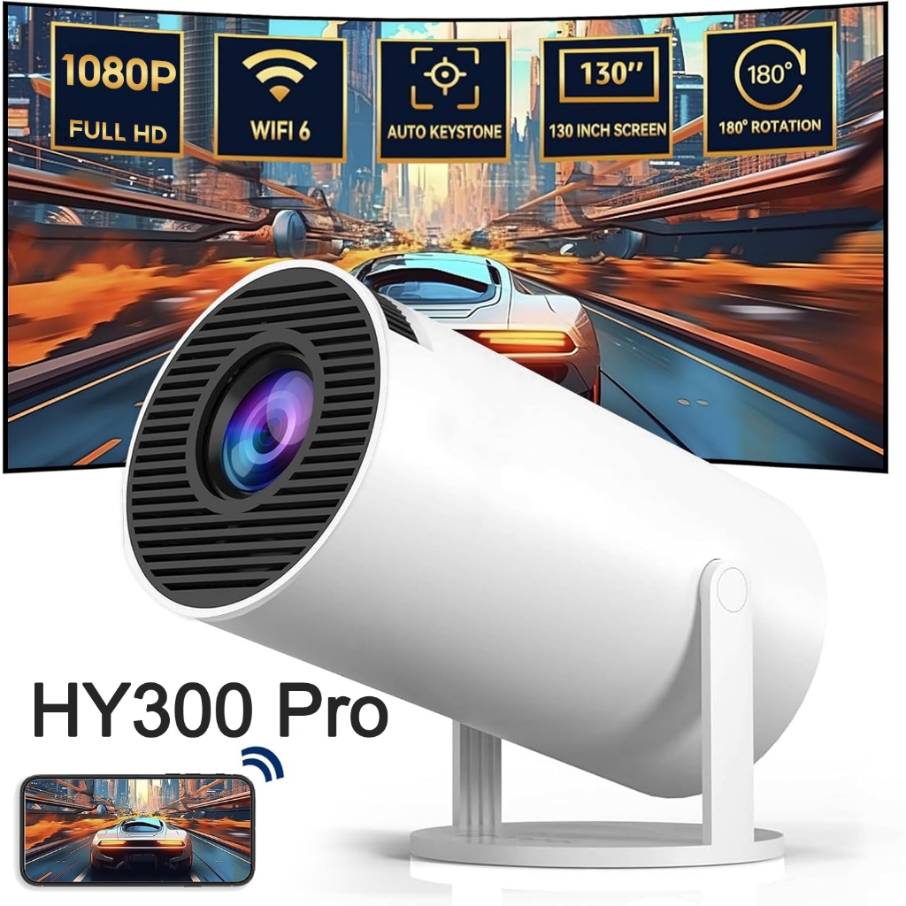 Projector HY300 Pro Full HD 1080P Smart Projektor For Phone 180°flip ...