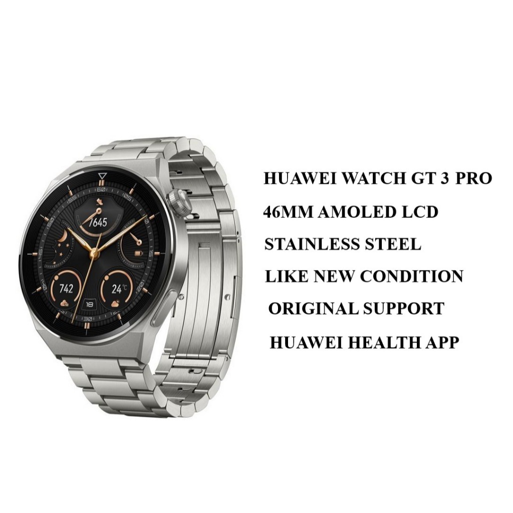 Huawei Smart Watch GT3 Pro Standard Steel Like New ECG (Original ...