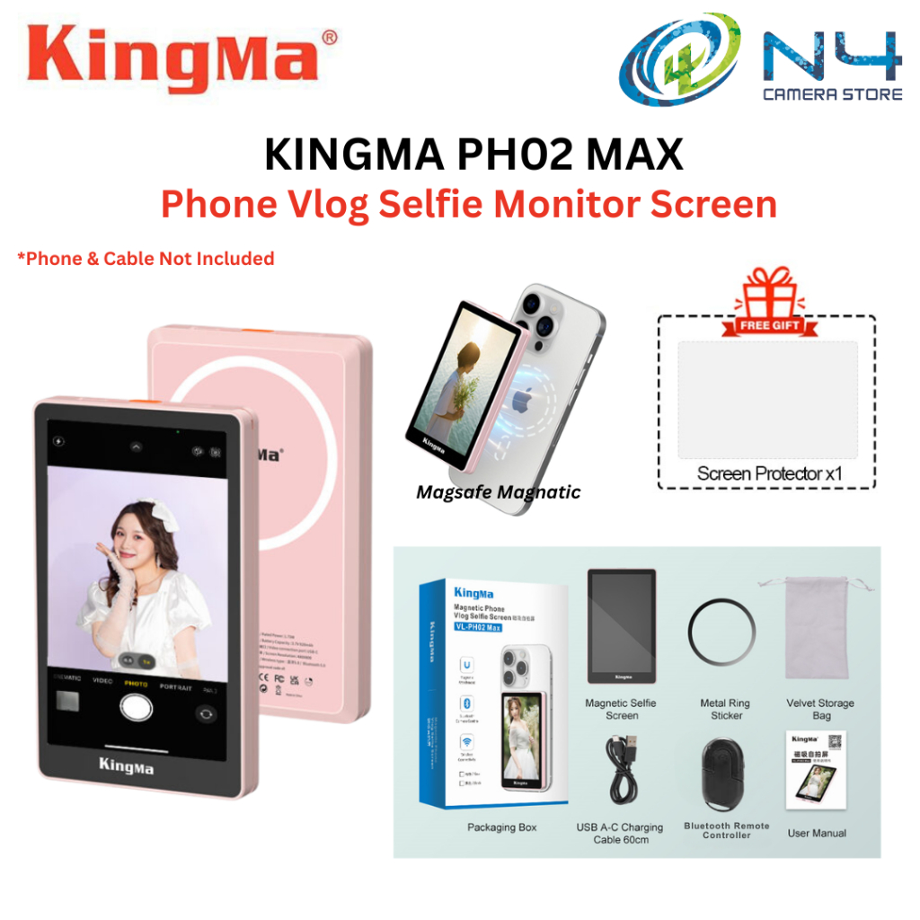 KingMa VL-PH01 Max / VL-PH02 Max Phone Vlog Selfie Monitor Screen And ...