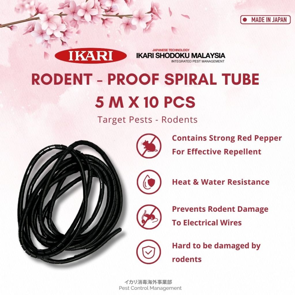 Ikari Rodent-Proof Spiral Tube 5m X 10 pcs (1 box) rats repellent with ...