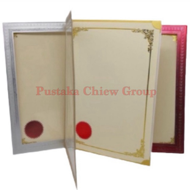 [CGS] CERTIFICATE HOLDER / CARD A4 WITH PVC/METALIC SURFACE/ SIJIL EMAS ...