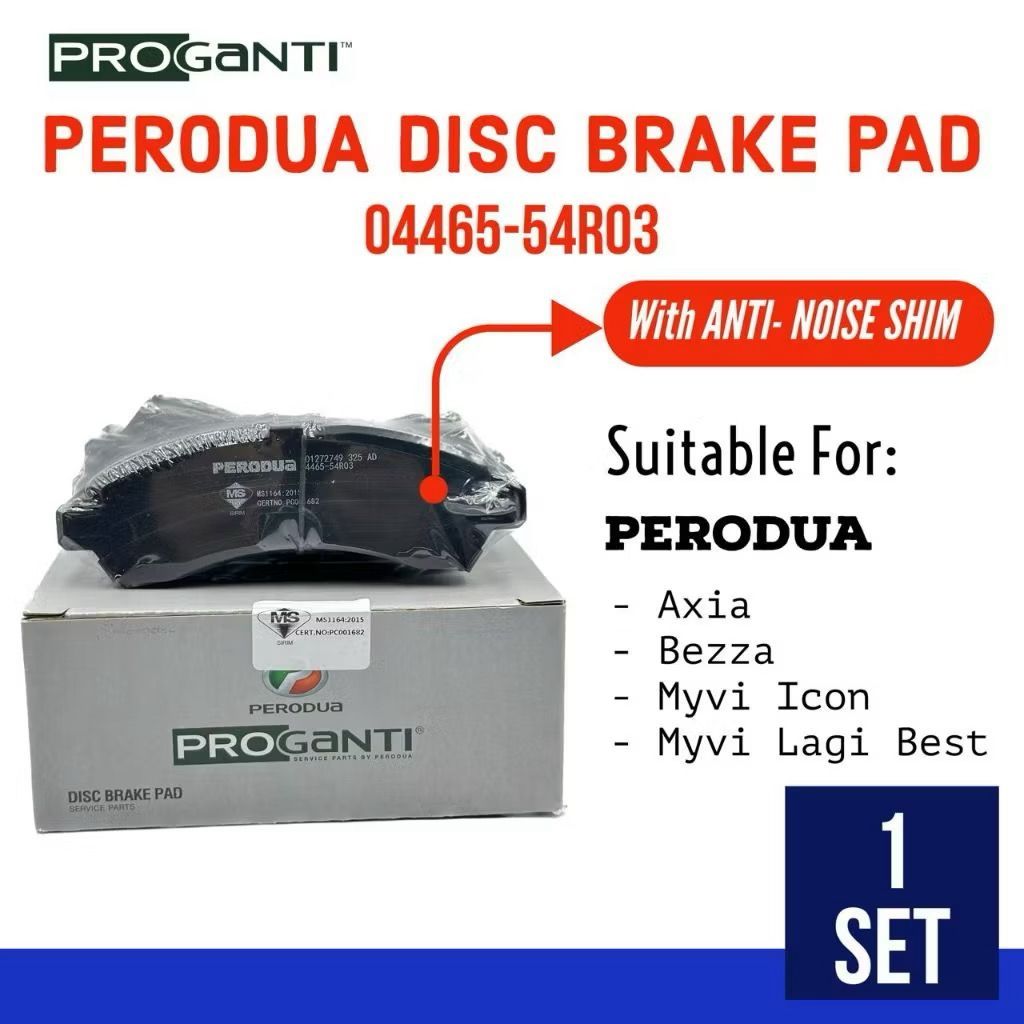 PERODUA DISC BRAKE PAD FRONT PROGANTI (04465-54R03) - AXIA/ BEZZA/ MYVI ...