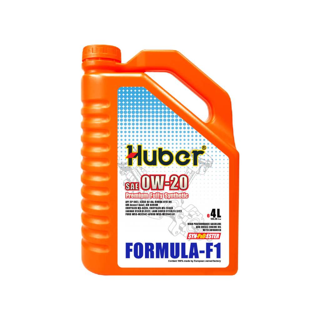 Huber Formula F1 SAE 0W20 Fully Synthetic Engine Oil 4L | API SP RC GF ...
