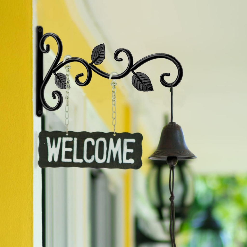 Wall Mounted Plant Metal Hook Bracket Garden Lantern Lawn Flowerpot ...