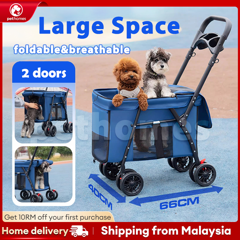 Pet Stroller Cat Dog Trolley Large Pet Strollers Puppy Trolley ...