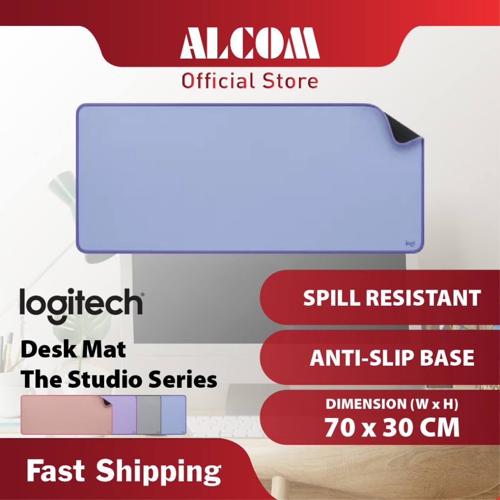 LOGITECH DESK MAT Mouse Pad Studio Series with Anti-Slip, Spill ...
