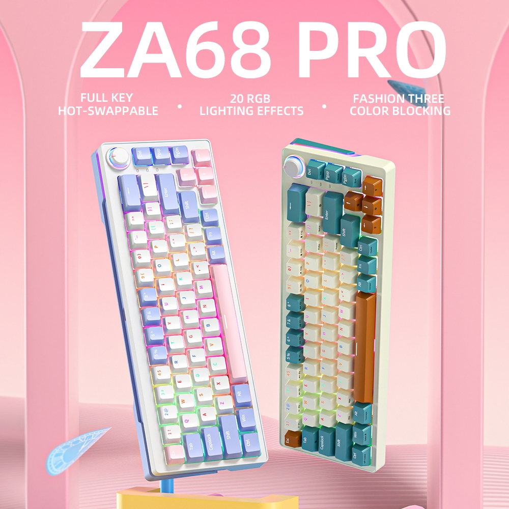 ZIFRIEND ZA68 Wireless Mechanical Keyboard 3 Modes Gaming 5 Pin Hot ...