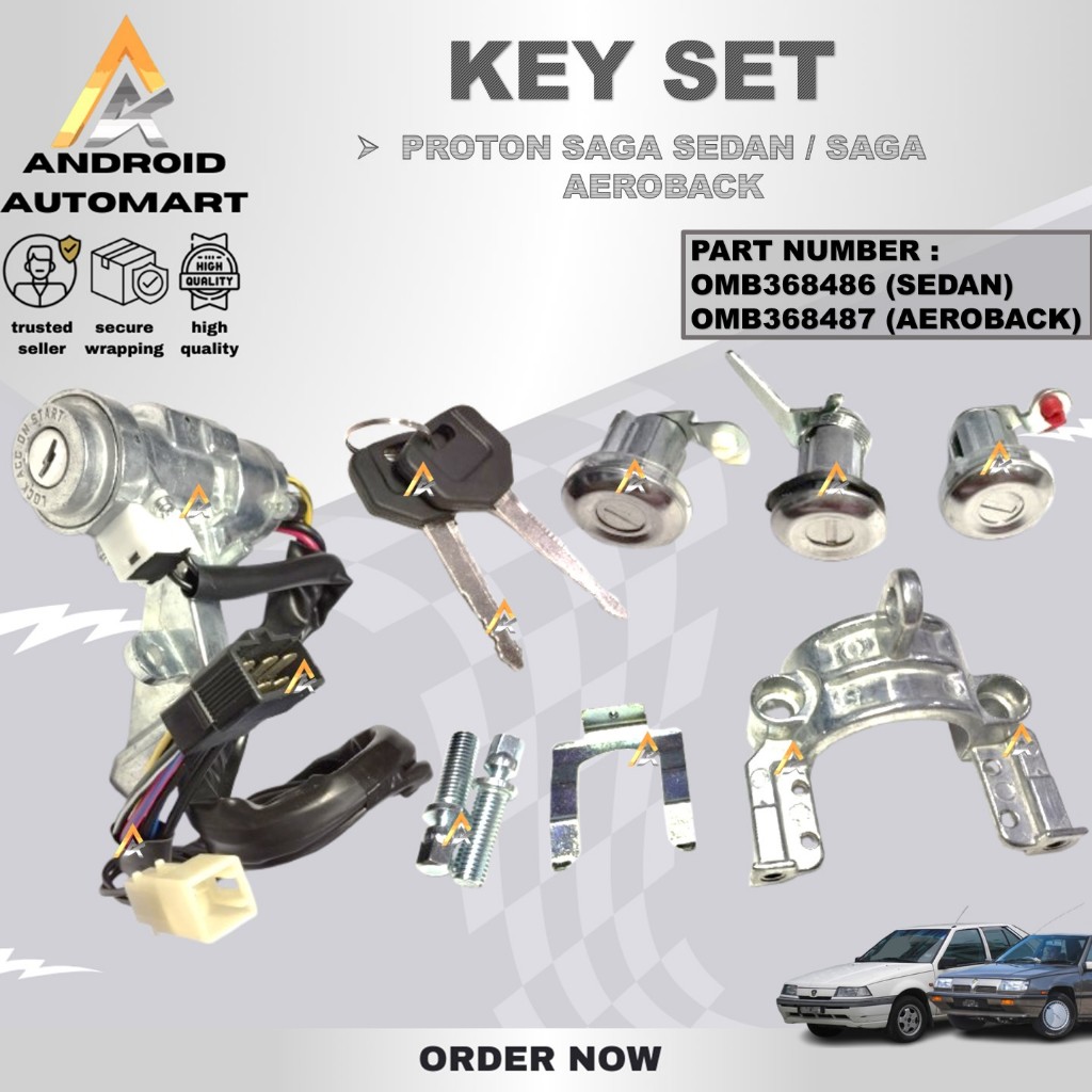 PROTON SAGA SEDAN/AEROBACK Starter Switch Key Set Kunci Start Kereta ...