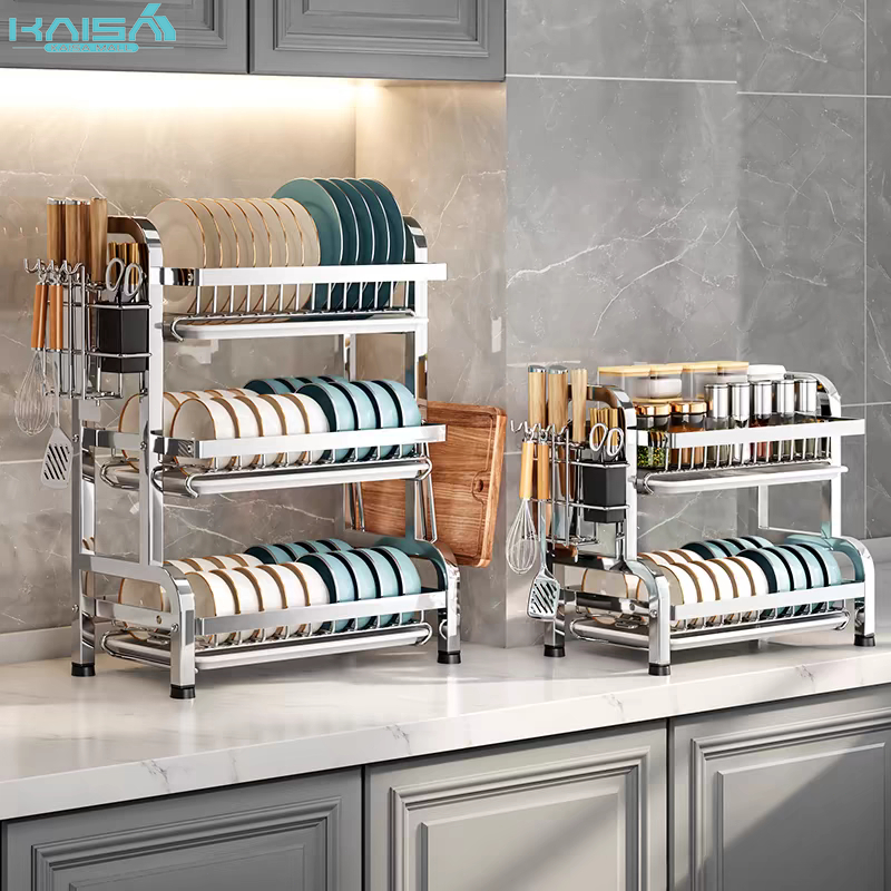 Stainless Steel Rak Pinggan Mangkuk Dish Rack Rak Sinki Dapur Storage ...