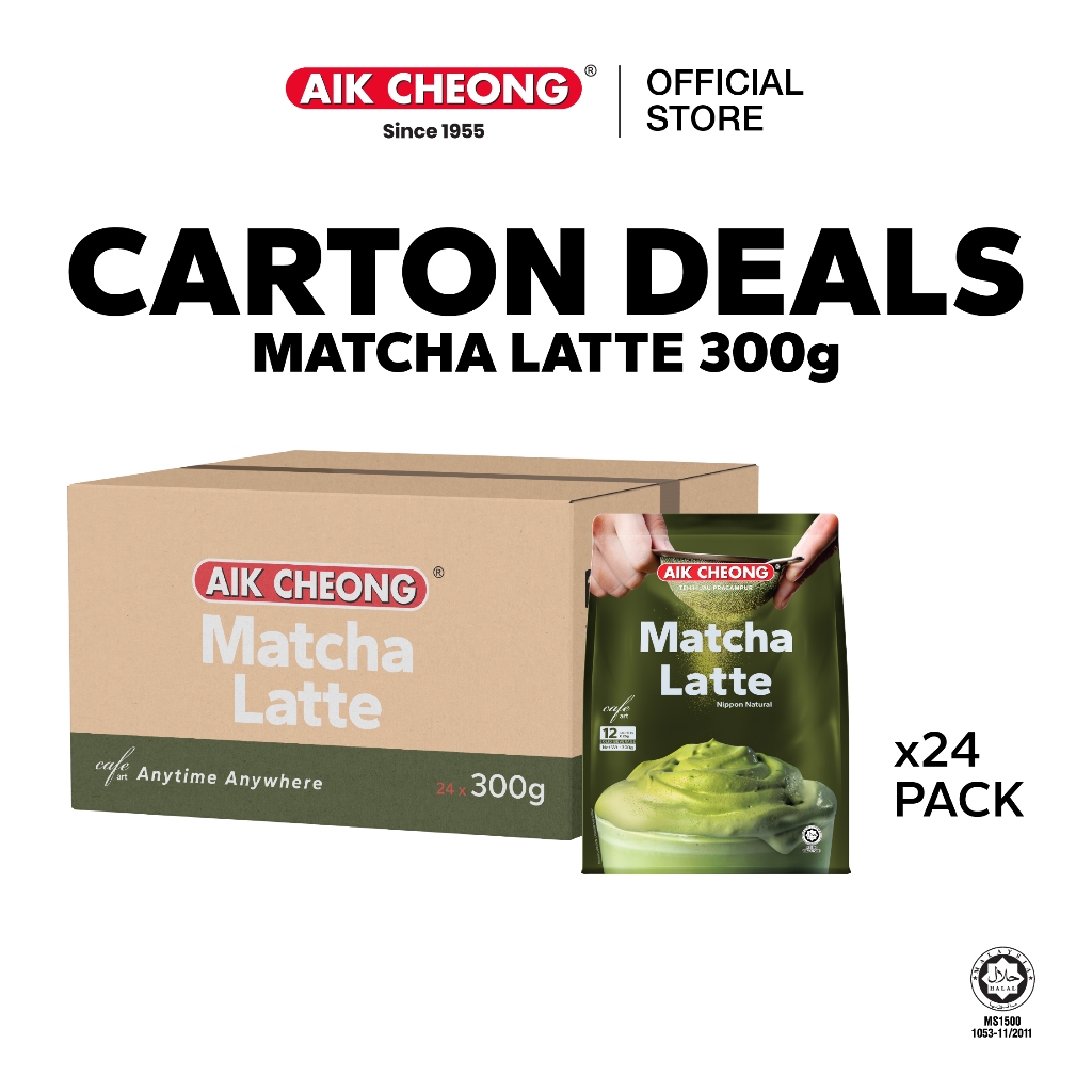 [Carton Deals] Aik Cheong Matcha Green Tea Cafe Art (25g x 12 Sachets ...