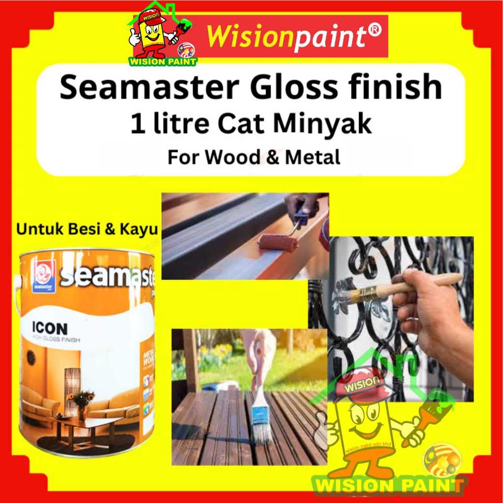 1Liter Seamaster Icon Paint (Metal & Wood) High Gloss Finish Paint Cat ...