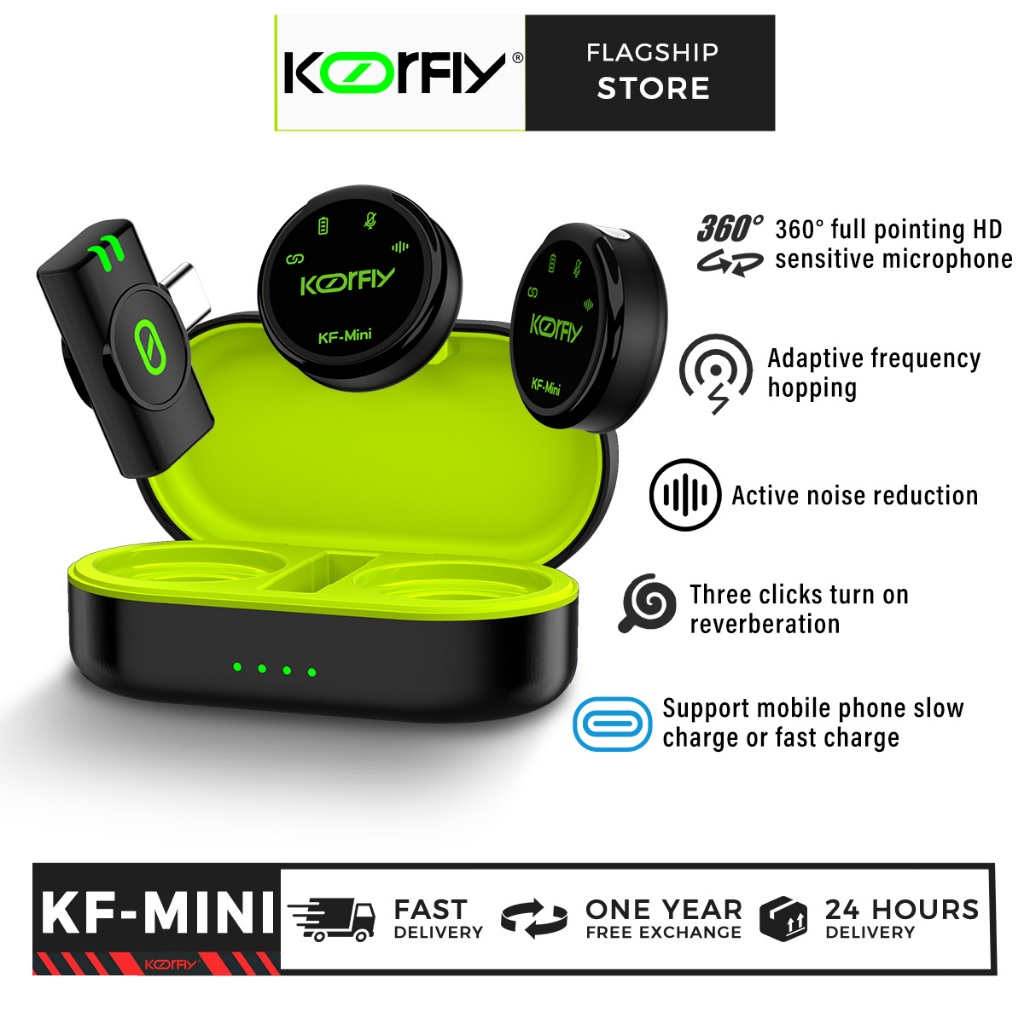[Penjual Tempatan] KOORFLY MINI M01 Wireless Lavalier Microphone for ...