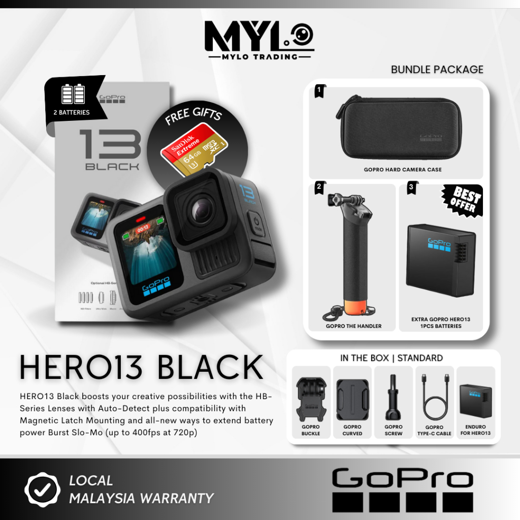 GoPro HERO 13 Black | HERO13 Black - 5.3K60 | 27MP | Hypersmooth 6.0 ...
