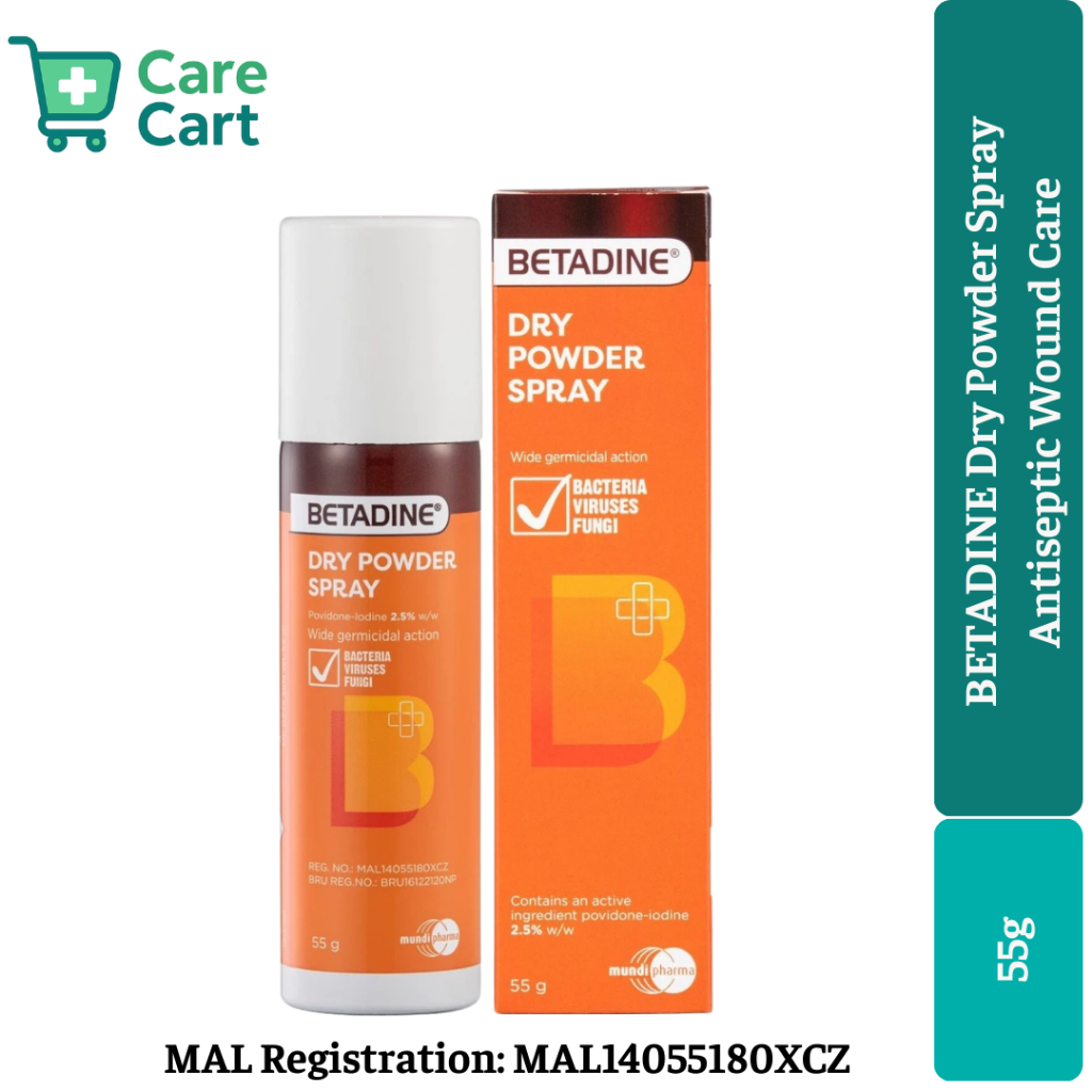 BETADINE Dry Powder Spray 55g – Antiseptic Wound Care | Shopee Malaysia