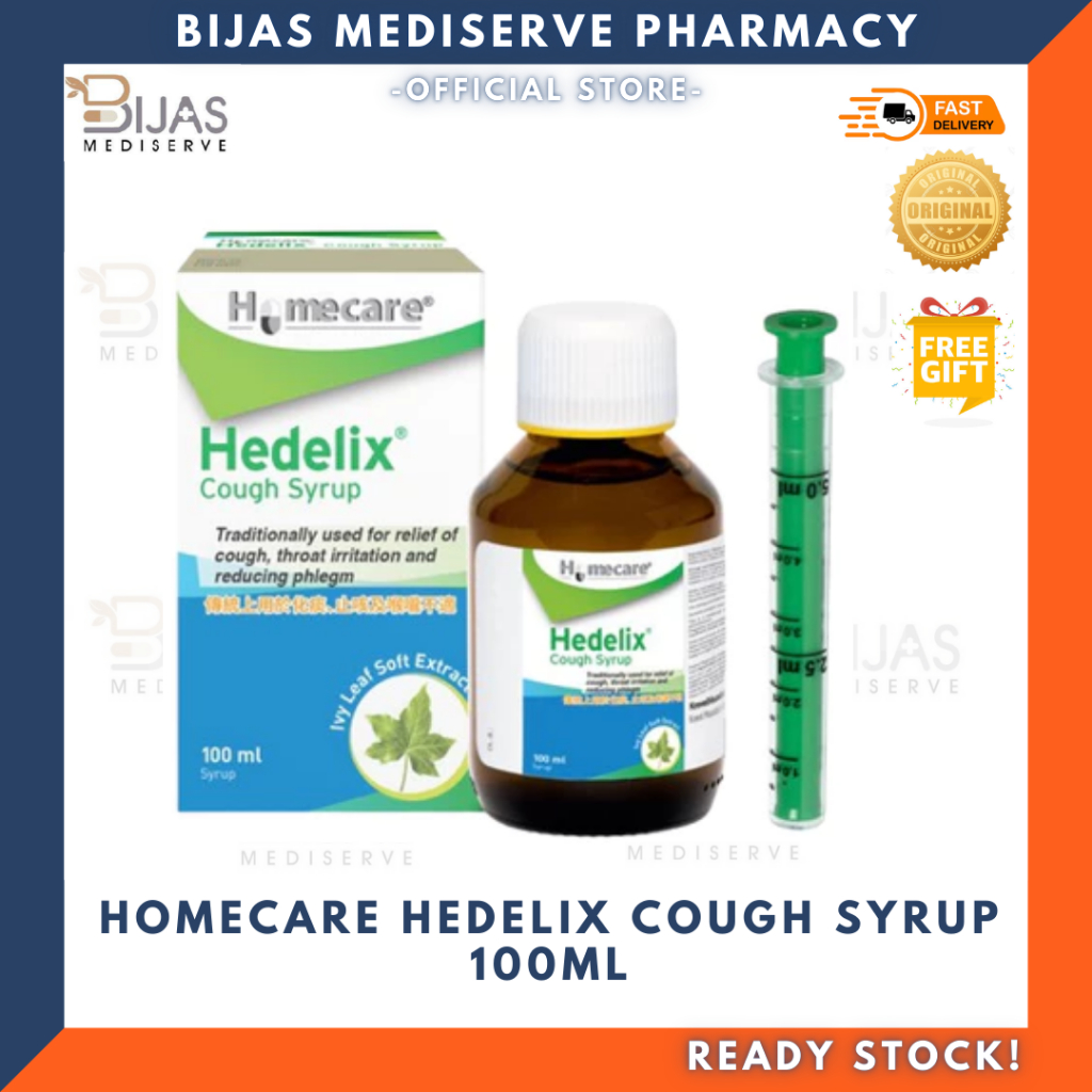 HOMECARE HEDELIX COUGH SYRUP 100ML (06/2025) | Shopee Malaysia