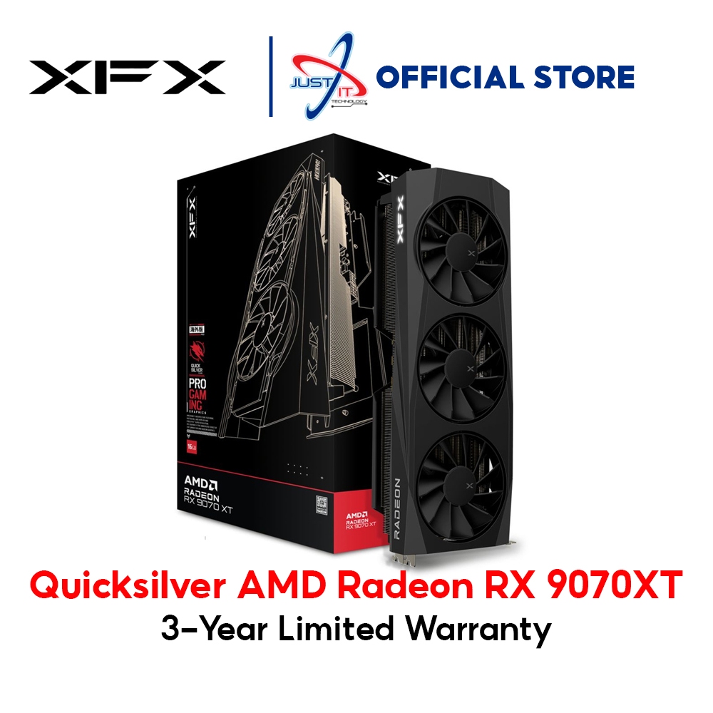 XFX AMD RADEON QUICKSILVER RX 9070 XT OC 16GB DDR6 GRAPHICS CARD BLACK ...