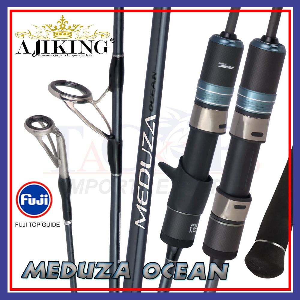 Ajiking Meduza Ocean Joran Pancing Spinning Casting| 6'0-6'3kaki | Butt Joint |Jigging Air Masin ...