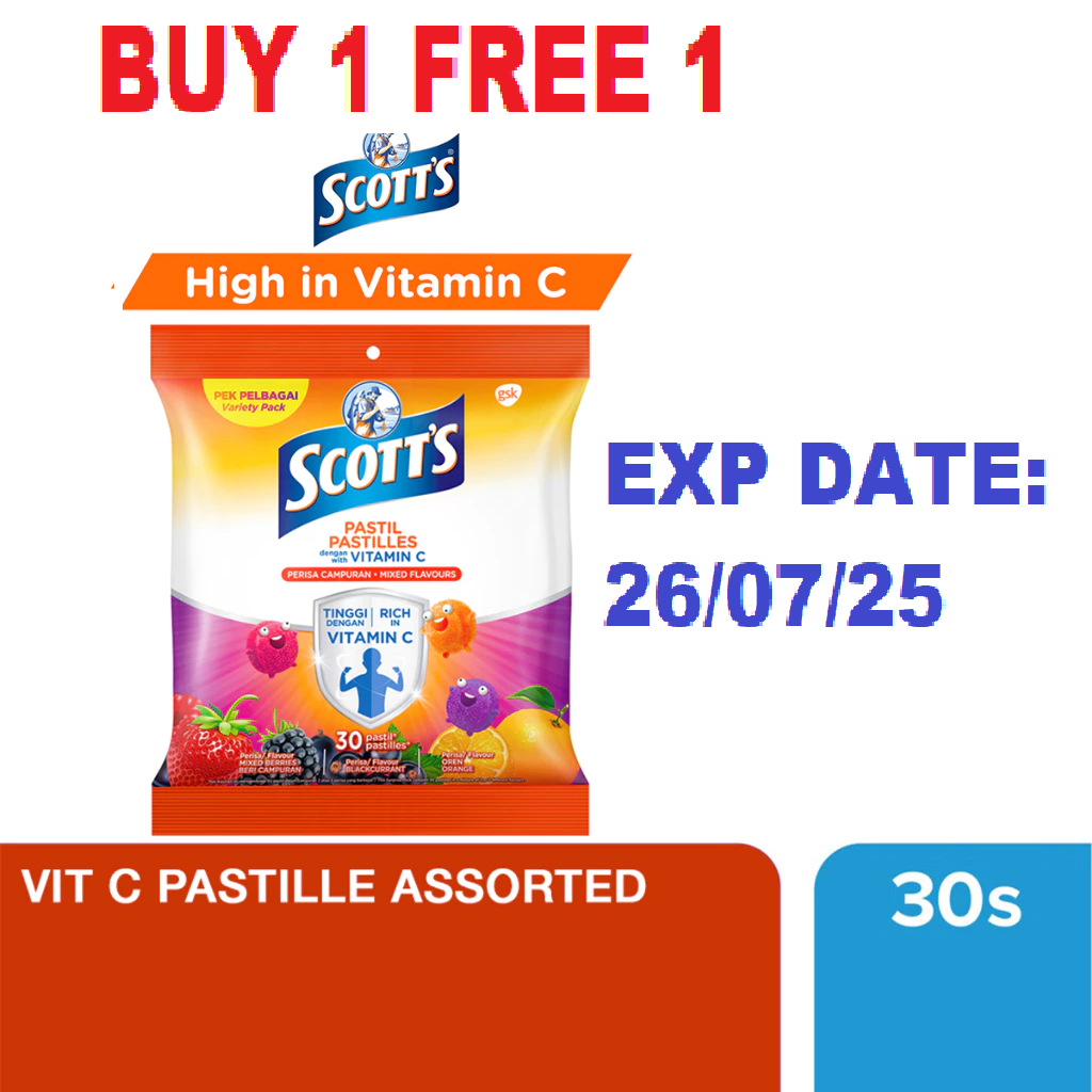 Scott's Vitamin-C Pastille Assorted 30s ( Expiry Date:26/07/2025 ...