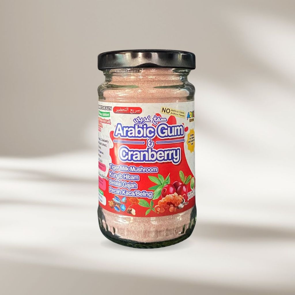 Gum Arab Cranberry Kidney Support | 120g inc bekas | Instant Gum Arab ...