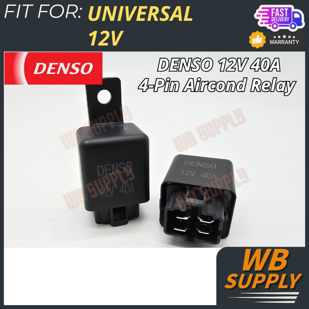 UNIVERSAL DENSO JAPAN 4-Pin Aircond / Fan Fuse Relay (12V 40A) –PROTON ...