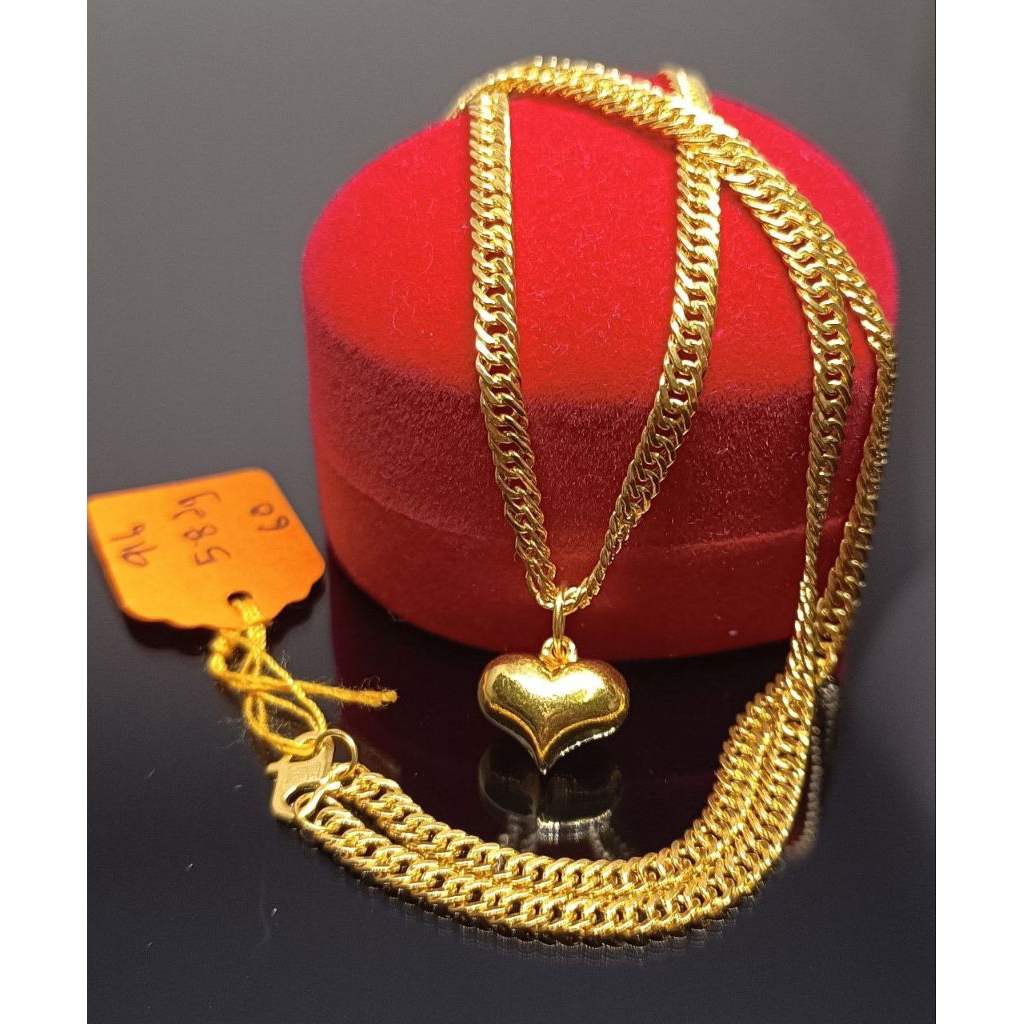 Rantai leher + loket Emas 916 | Shopee Malaysia