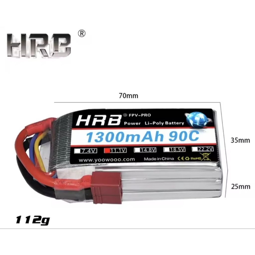 HRB lipo 3s 1300mah 90c 11.1v | Shopee Malaysia