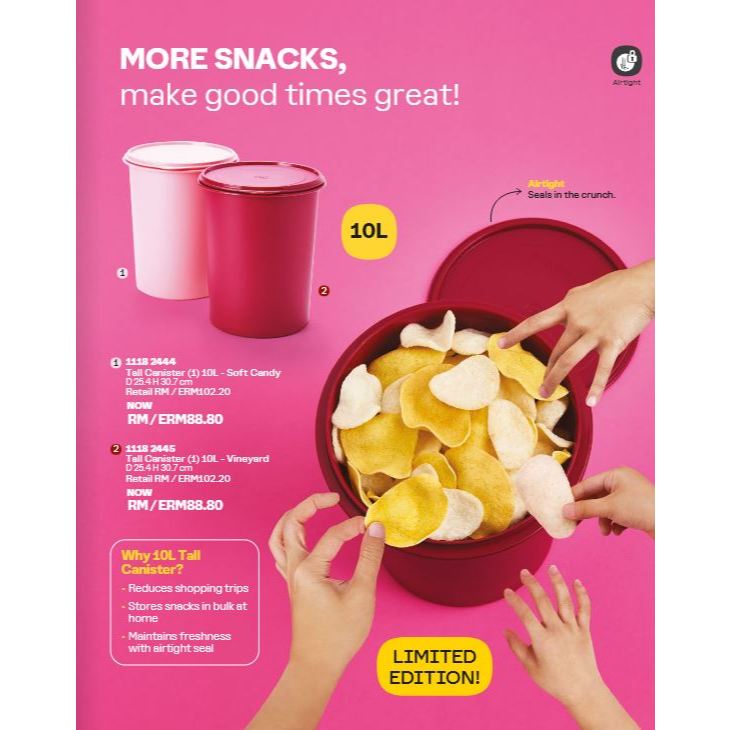 Tupperware Tall Canister 10L (2025) 1pc | Shopee Malaysia