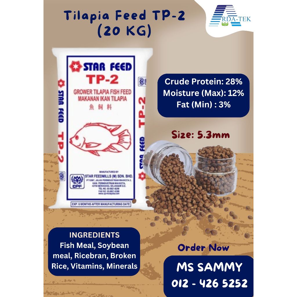 [20KG] TILAPIA FISH FEED TP-2 / MAKANAN IKAN TALAPIA IKAN AIR TAWAR ...