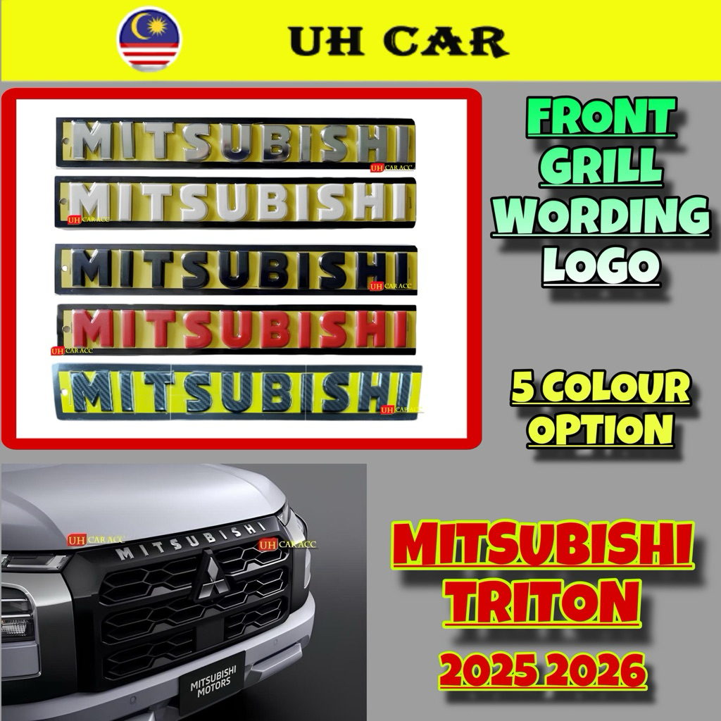 (GRILL WORD EMBLEM) Mitsubishi Triton 2025 Modified Front Grill ...