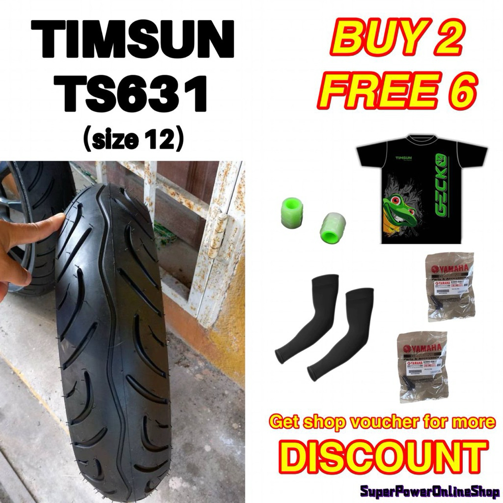 🎁Ready stock & Free Gift BUY 2 free 6🎁TIMSUN Tayar TS631 100/60-12 ...