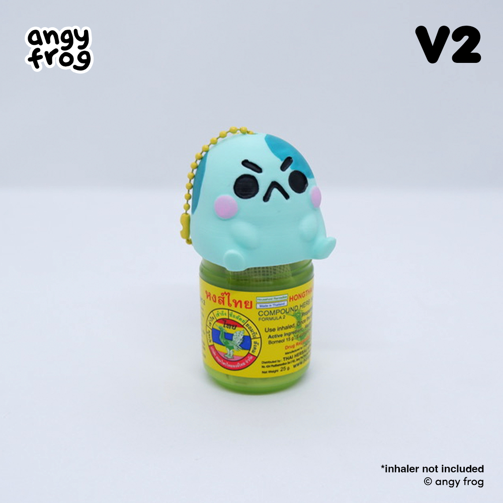 Angy Frog | Frog body yadom cap keychain (inhaler not included ...
