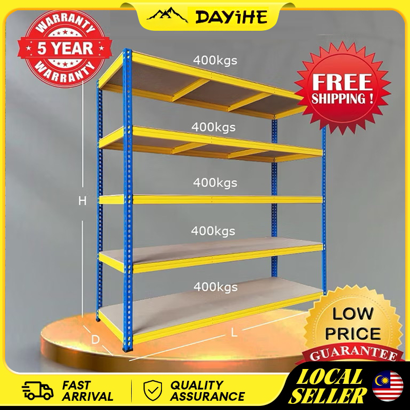 🔥5 Tier Boltless Heavy Duty Rack Metal Frame Rak Besi Bertingka ...