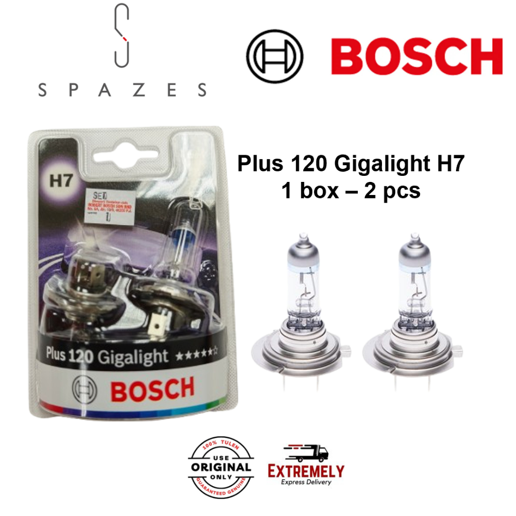 BOSCH Bulb Gigalight H7 Bosch gigalight H7 Headlight Bulb Plus 120 - 1 set (2PCS) | Shopee Malaysia