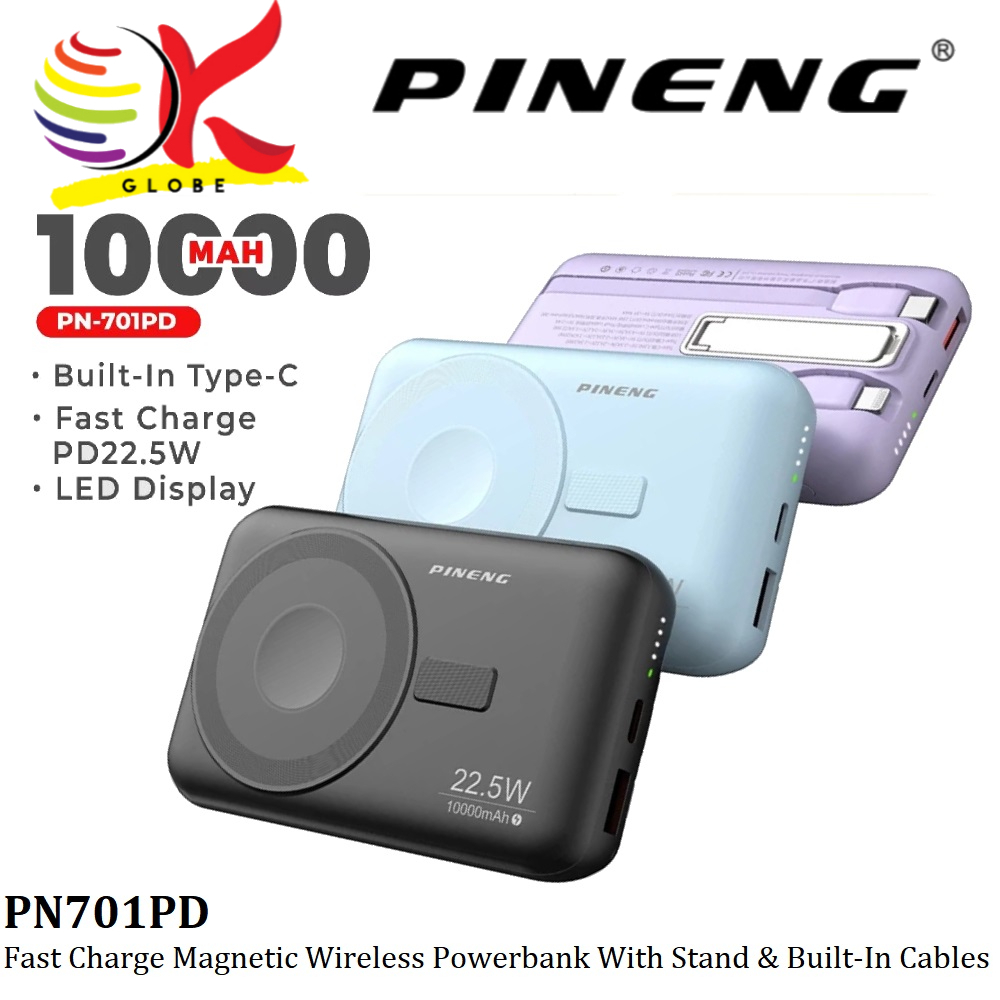 PINENG PN701PD 10000MAH MAGNETIC WIRELESS POWERBANK 22.5W FAST CHARGING ...