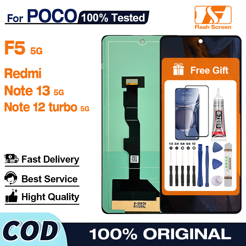 ORI LCD POCO F5 5G/ Redmi Note 13 5G/ Note 12 Turbo 5G High-Quality Digitizer Assembly ...