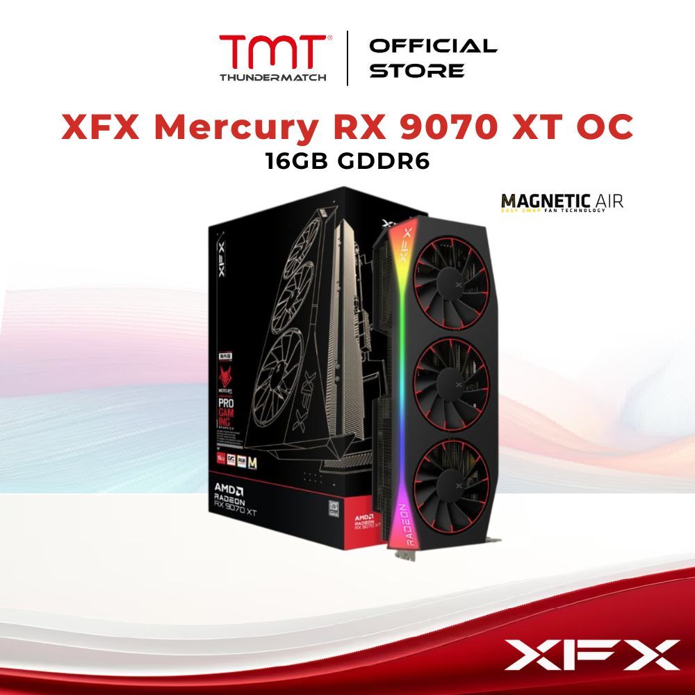 TMT XFX Mercury Radeon RX 9070 XT OC Magnetic Air RGB 16GB GDDR6 ...