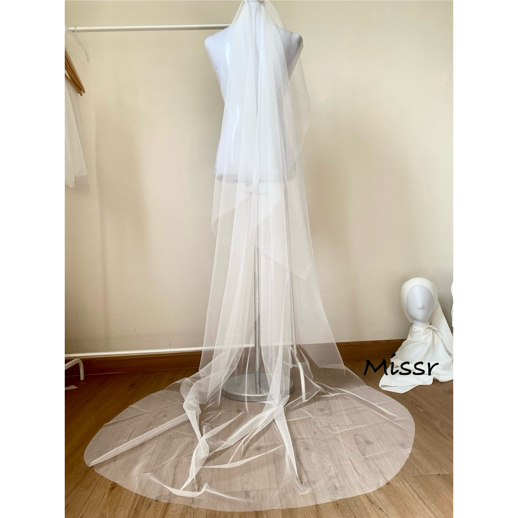 Veil Pengantin Labuh 2 meter 1.5 meter 2.5 meter Long Bridal Vei ...