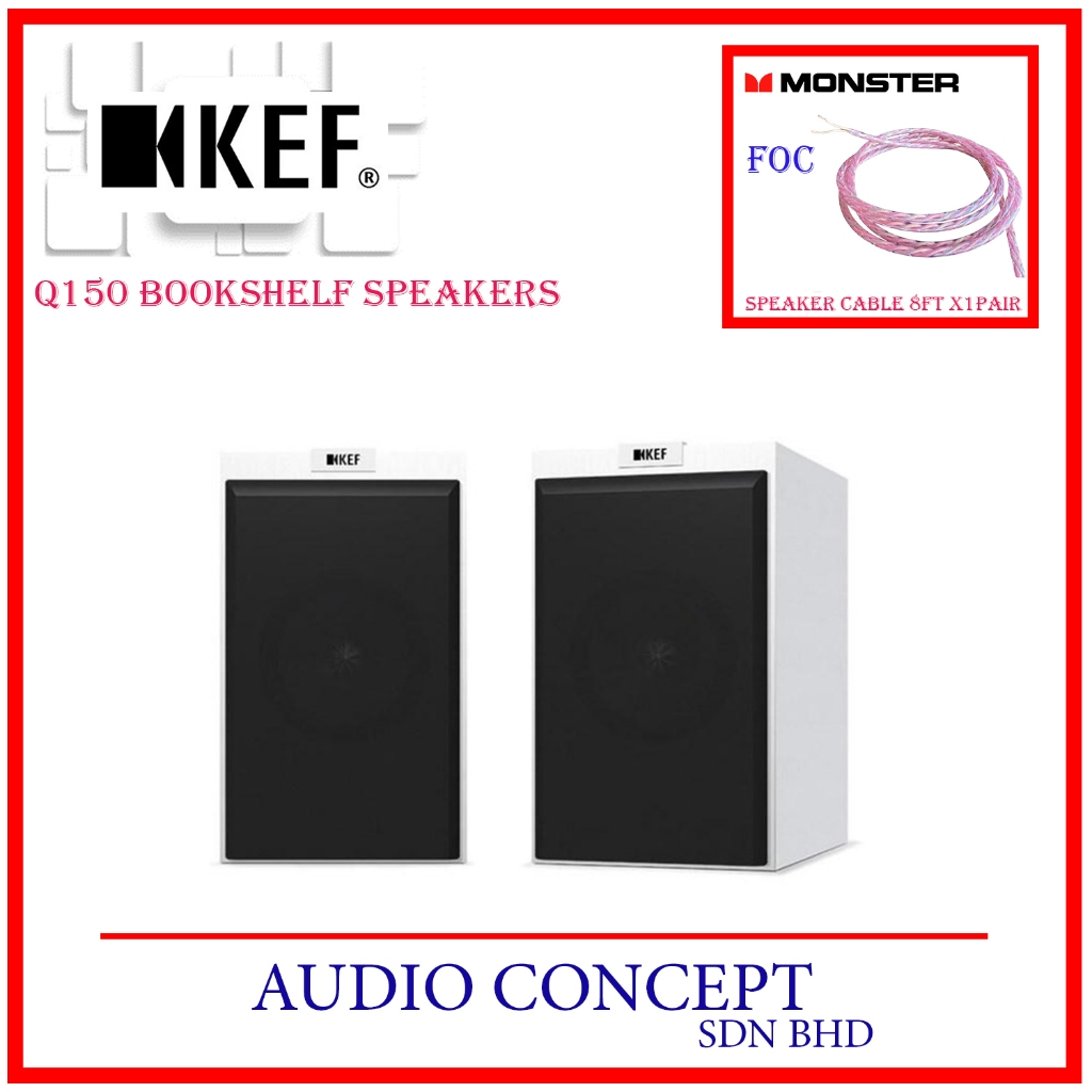Kef Q150 Bookshelf Speaker (White)+Free Gift | Shopee Malaysia