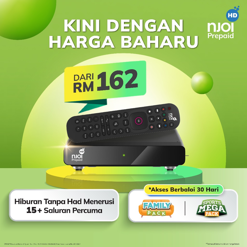 NJOI Box Set Prepaid Satellite TV - Decoder + Smart Card + Outdoor Unit ...